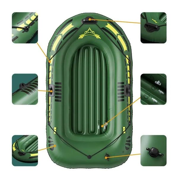 Inflatable Fishing Boat Green